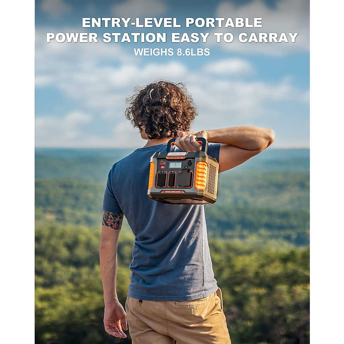 BALDR Portable Power Station, Solar Generator with 120V Pure Sine Wave AC Outlet, Backup Lithium Battery Power Supply, 330W | 288Wh, For CPAP Camping Travel Hunting Outdoors Emergency Blackout