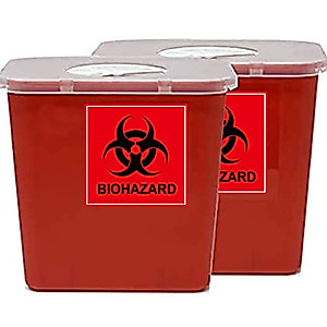 12 Pack Biohazard Stickers Sign Biohazard Warning Labels 4Inch Universal Biohazard Symbol Vinyl Waterproof Hazardous Materials Warning Stickers for Labs, Hospitals and Industrial Use