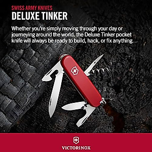 Victorinox Swiss Army Multi-Tool, Tinker Pocket Knife , Red, 91mm