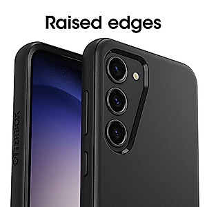OtterBox Galaxy S23 Symmetry Series Case - Single Unit Ships in Polybag, Ideal for Business Customers - BLACK, ultra-sleek, wireless charging compatible, raised edges protect camera & screen