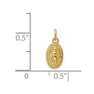 14k Miraculous Medal Charm QXR334