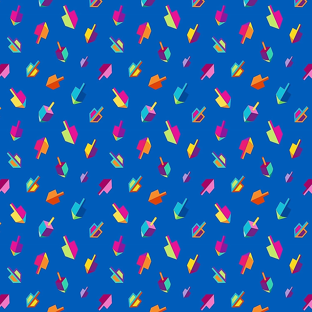 The Dreidel Company Happy Hanukkah Gift-Wrap Chanukah 17.5" in. X 180" in. Each (Happy Hanukkah 4 Roll Variety Pack)