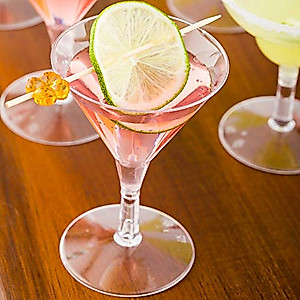 2 Ounce Mini Martini Glasses, 100 Disposable Plastic Martini Glasses - Recyclable, Crack Reistant, Clear Plastic Small Martini Glasses, For Parties or Weddings - Restaurantware