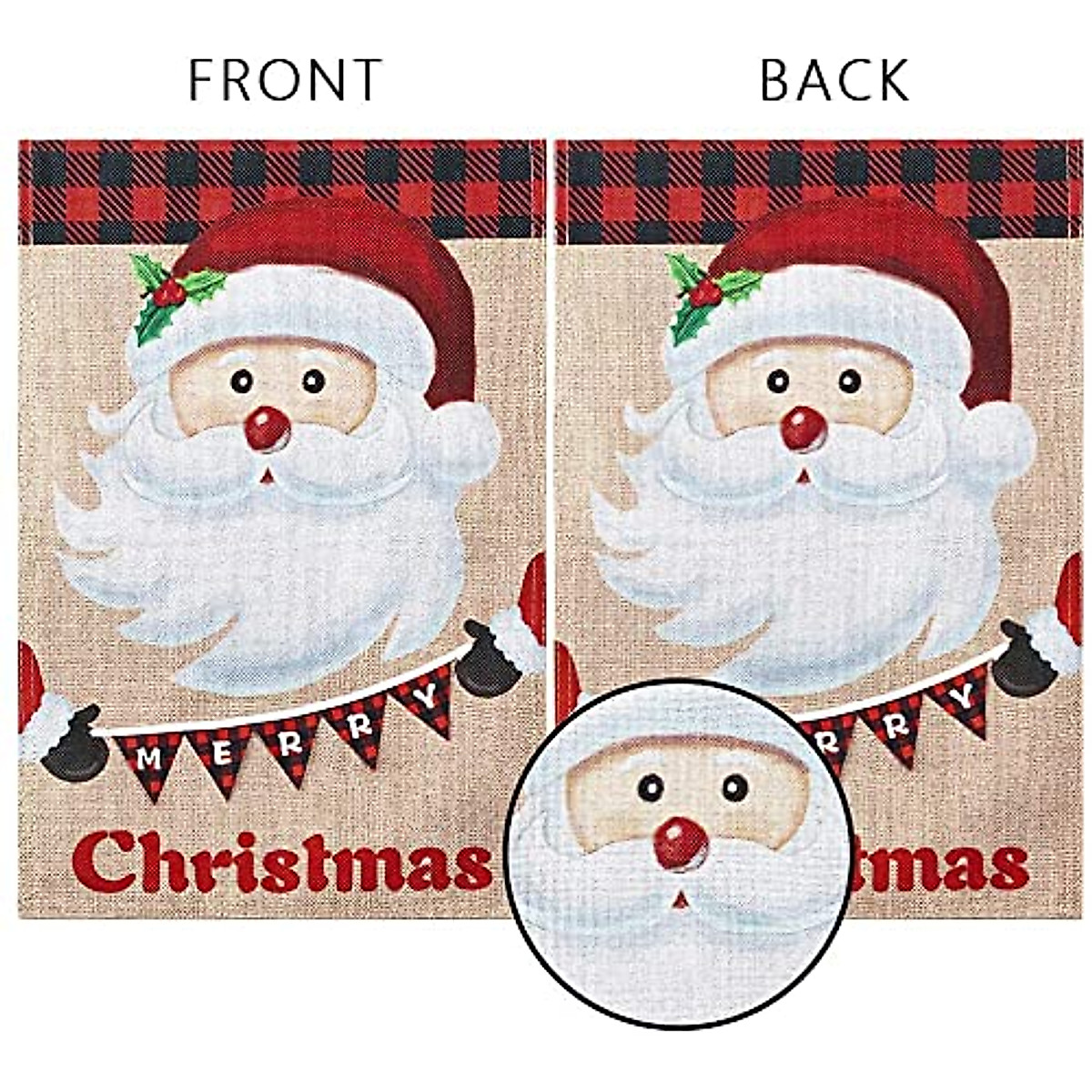 hogardeck Merry Christmas Garden Flags, Vertical Double Sided Burlap Yard Flag, Christmas Banner Outdoor Indoor Christmas Decorations