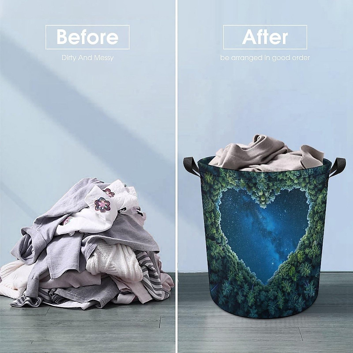 Custom Name Laundry Hamper Personalized Dirty Clothes Storage Basket with Handles Customized Name Circular Hamper for Bathroom & Bedroom Ideal Gifts for Boys, Girls, Men, and Women 17.3 x 17.3 in