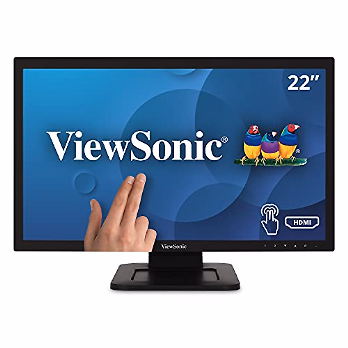 ViewSonic TD2210 22 Inch 1080p Single Point Resistive Touch Screen Monitor with DVI and VGA, Black (Renewed)