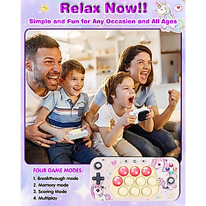Fast Push Game Fidget Toys for Kids Adults, Quick Push Game, Handheld Sensory Fidget Popper Game Console Toys for Kids 6-12, Birthday Gifts for Boys, Girls, Teen（Unicorn）