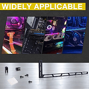 Fstop Labs CloverTale Graphics Card GPU Brace Support, Video Card Sag Holder Bracket, Anodized Aerospace Aluminum (Upgraded Version Black)