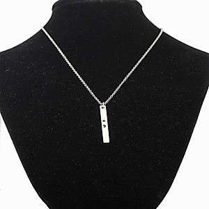 bobauna Semicolon Bar Necklace Mental Health Awareness Jewelry Inspirational Strength Gift For Cancer Survivor (semicolon bar necklace)