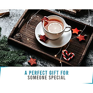 Farmhouse Wood Serving Trays Set of 3 - Stained Wood Brown | Stylish and Functional Platters for Exquisite Food Presentation | Rustic and Durable Kitchen Accessories