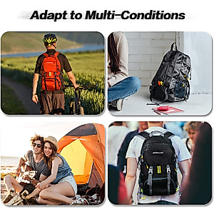 WEREWOLVES Lightweight Waterproof Foldable Small Backpack - Water Resistant Hiking Daypack for Outdoor Camping Travel (20L, Navyblue)