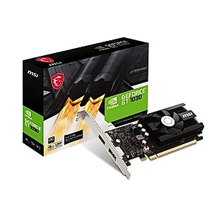 MSI Gaming GeForce GT 1030 4GB GDRR4 64-bit HDCP Support DirectX 12 DP/HDMI Single Fan OC Graphics Card (GT 1030 4GD4 LP OC)