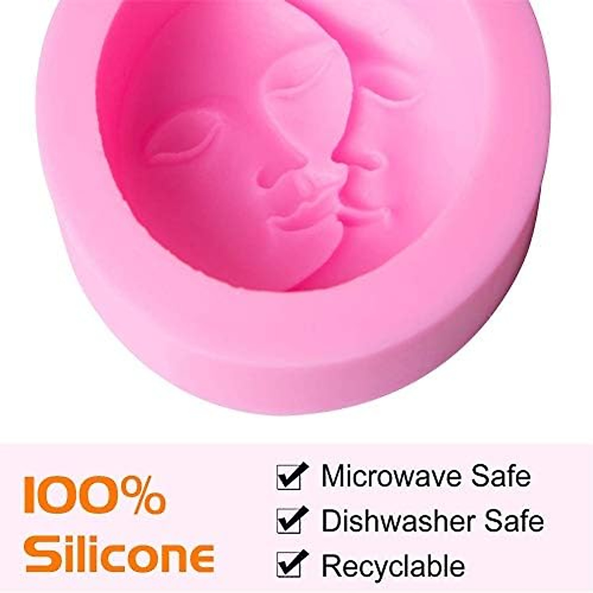 Silicone Molds Circular, Sun and Moon Craft Art Silicone Soap Mold, face Shape Craft Molds DIY Handmade Cake Molds - Soap Making Supplies by JYEOUX