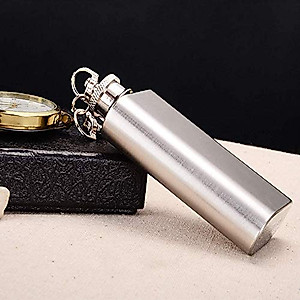 Keychain Flasks Hip stainless steel flask whith flasks for liquor for Women,whiskey flask for women,Great Gift Idea Flask (Silver)