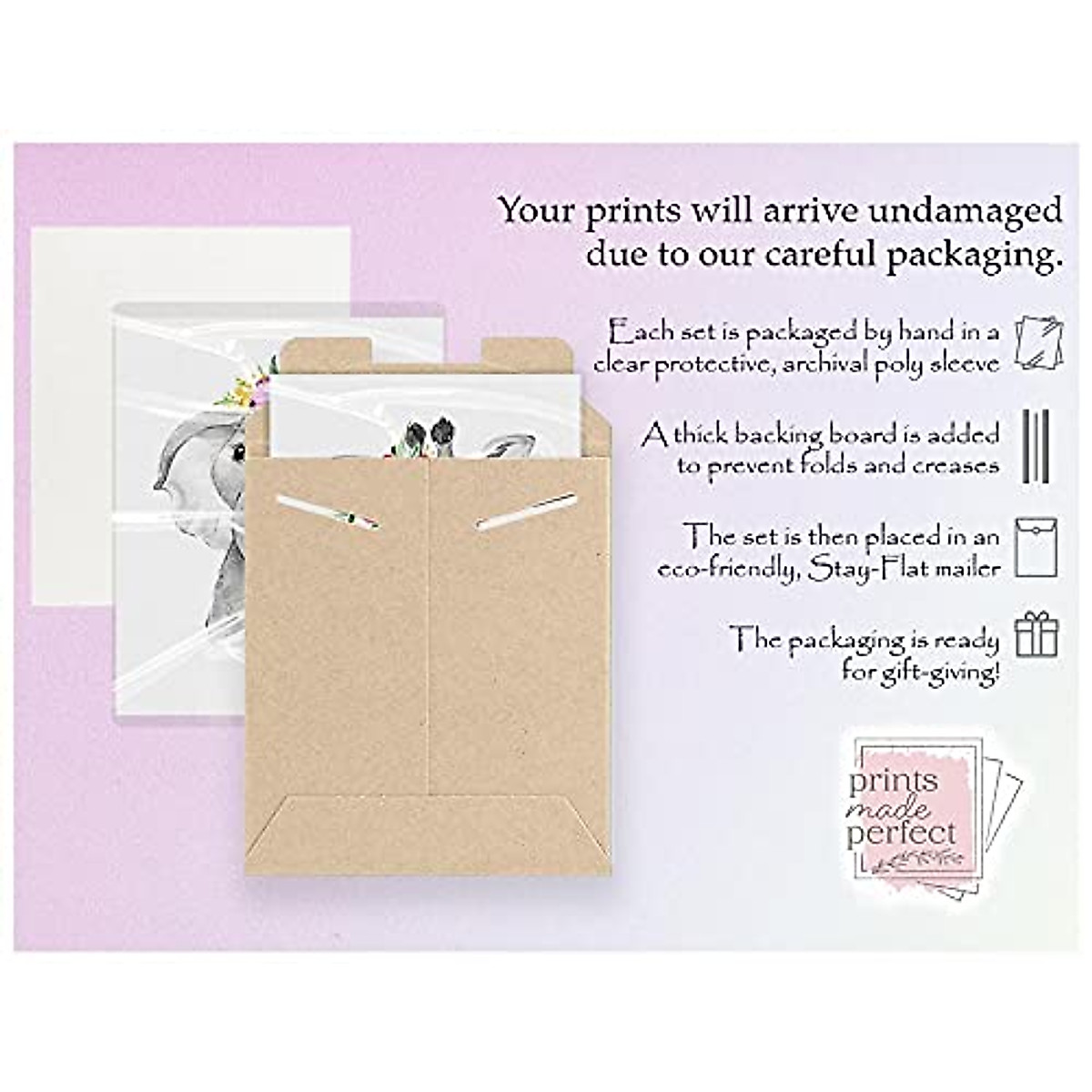 Safari Animals Wall Art Prints - Nursery Decor - Set of 4 - Zoo Animal Pictures - Unframed - (8x10)