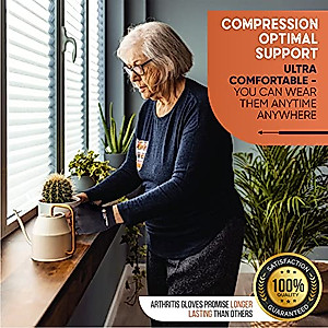 Copper Joe Arthritis Gloves - Compression Gloves for Arthritis Hand Pain Relief, Carpal Tunnel, RSI, Tendonitis and Rheumatoid. Typing Gloves - Wrist Support Brace for Women & Men - 1 Pair - (Medium)