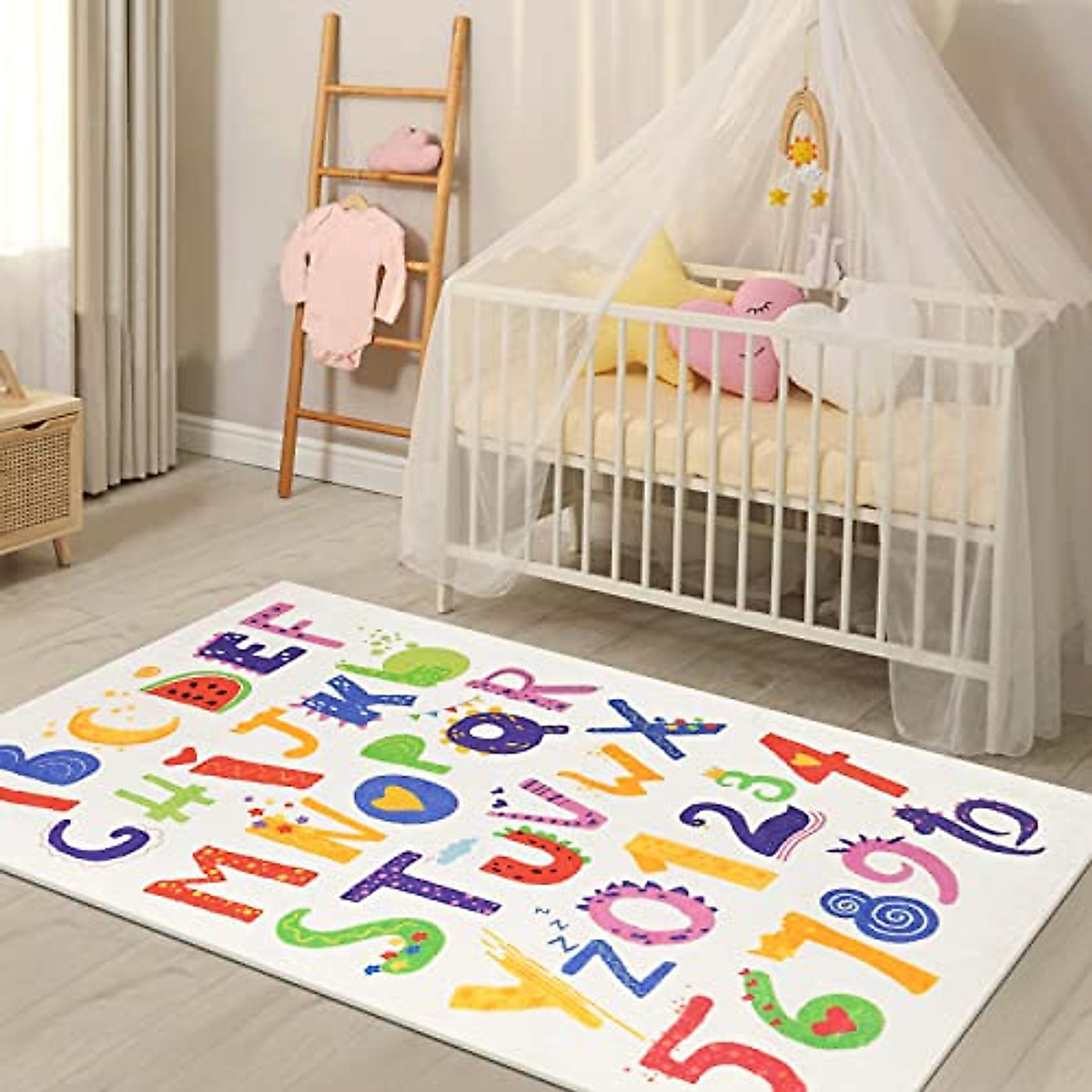 HiiARug Kids Rug ABC Alphabet Numbers Educational Rug Baby Play Mat for Floor Large Thick Area Rugs Non Slip Learning Carpet for Baby Children Bedroom Classroom Playroom (60 x 36 Inch)