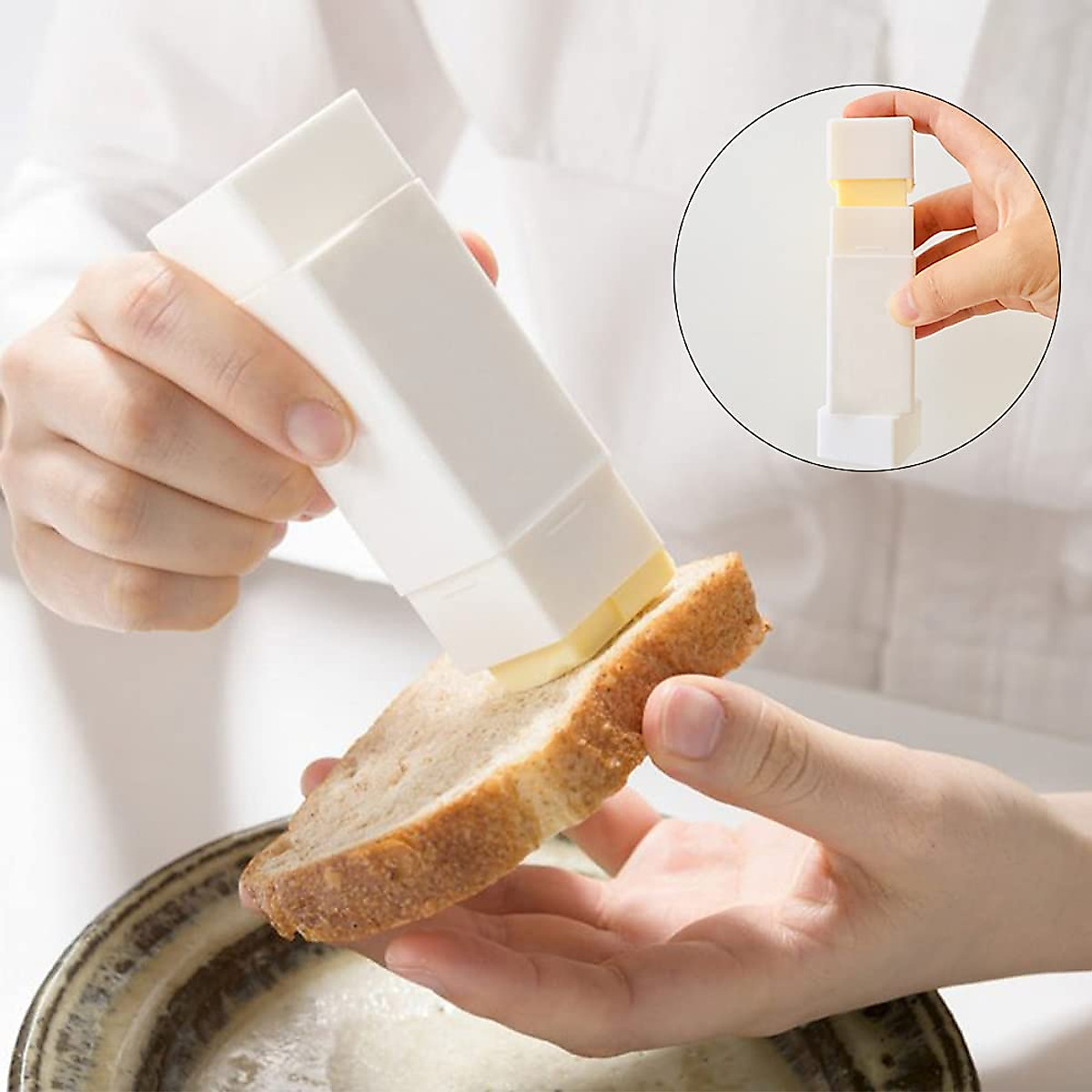 EKDJKK Butter Spreader, Butter Dispenser with Lid, Plastic Butter Stick Holder Container, to Spread Butter on Cookware, Baking Dishes, Corn, Toast, Waffles