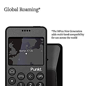 Punkt. MP02 New Generation 4G LTE Minimalist Mobile Phone for Calling & Texting | Black | Unlocked, Nano-SIM, Wi-Fi Hotspot, Digital Security, 2GB RAM+16GB Storage, 1280 mAh Battery, Multiband