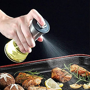 GLLBTPT Oil Sprayer For Cooking 200ml Oil Sprayer for Air Fryer 304 Stainless Steel Olive Oil Dispenser Spray Bottle with Funnel for Cooking,Salad, BBQ, Kitchen Baking, Roasting (200ML)