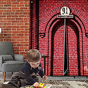 Platform 9 and 3/4 King's Cross, photo booth props brick wall background, suitable for outdoor and indoor use, fan love, birthday gifts, holiday gifts, party supplies.