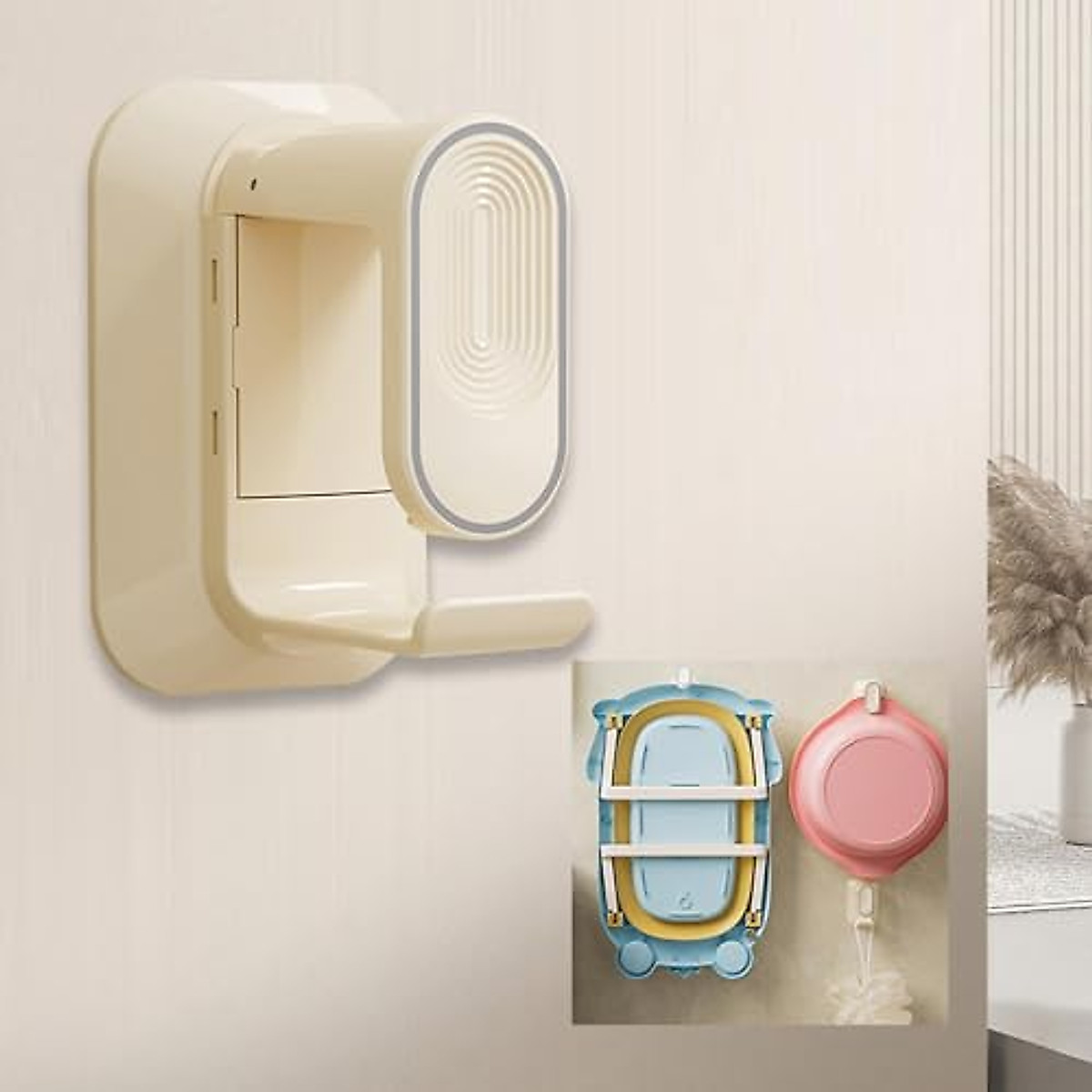 DimyFew Washbasin Rack,Washbasin Stand,Easy Installation,Wall Mounted,Basin Storage Rack,Washbasin Hanger,for Kitchen,Household, Yellow