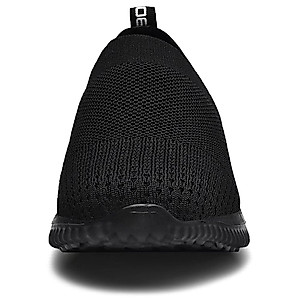 LANCROP Women's Walking Nurse Shoes - Mesh Slip on Comfortable Sneakers 8 US, Label 38.5 All Black