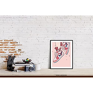 Hypebeast Girly Pink Sneaker Poster – (12x16 Inch) Unframed – AJ Wall art, Hypebeast Room Decor, Indie Wall Art Poster, Pink Room Decor, Sneaker Air Gym Shoes Shoebox Collection Aesthetic Cool Posters for Teen Girls Bedroom Room Dorm Wall Decor by LIYA De