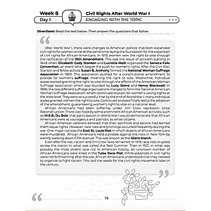 8th Grade Social Studies: Daily Practice Workbook | 20 Weeks of Fun Activities | History | Civic and Government | Geography | Economics | + Video Explanations for Each Question