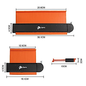 Lionz Super Gauge Shape and Outline Tool - 2 Wide Contour Gauge 10" And 5" For Copying Angles and Odd Shapes. Gifts for Men, Handyman, DIY, Woodwork, and Construction.