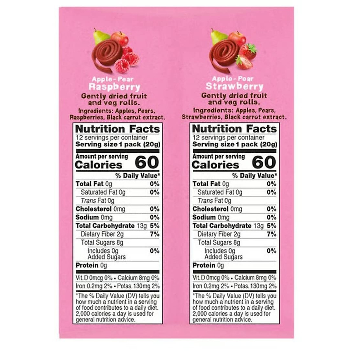 Bear Real Fruit Snack Rolls, Strawberry & Raspberry Variety Pack, 48 Roll (24pk, 2 rolls per Pack), Packaged with Bryant Desai Supplies Pen