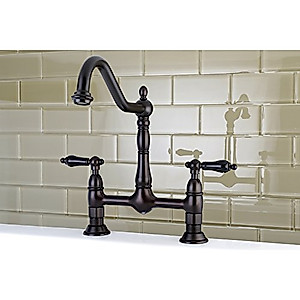 Kingston Brass KS1175PKL Duchess Bridge Kitchen Faucet, 8-3/4" In Spout Reach, Oil Rubbed Bronze