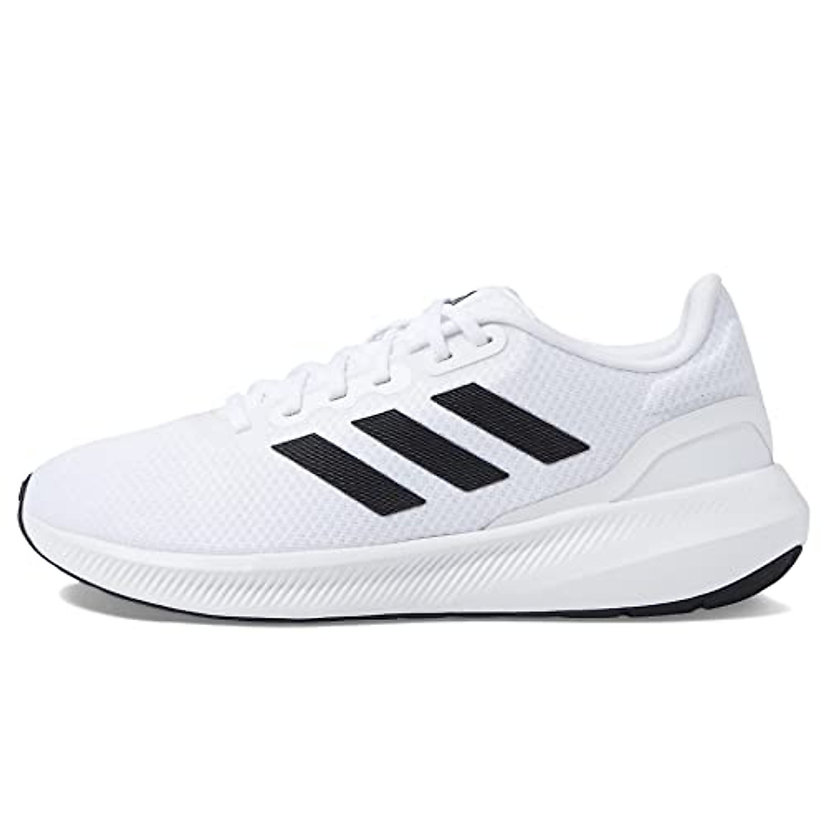 adidas Men's Run Falcon 3.0 Shoe, White/Black/White, 8