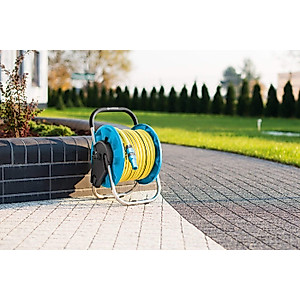 Cellfast Garden Hose Reel ALUPLUS 1/2" 45m, Aluminium Construction, Light, Convenient Transport and Storage of The Hose, Prevents Twisting, 55-150
