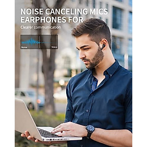 Hamlaem True Wireless Earbuds, Bluetooth Headphones with Immersive Sound, Wireless Charging Case, USB-C Quick Charge, 30-Hour Playtime, IPX8 Water Resistance, Touch Control and Noise Canceling Mics