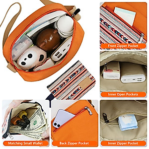 Kemy's Small Canvas Crossbody Bag for Teen Girls, Lightweight Messenger Shoulder Bags Cross Body Purse for Girls and Women