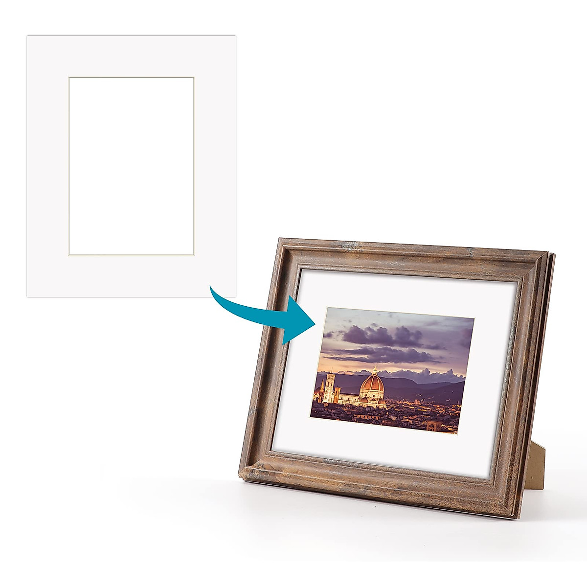 ZBEIVAN 8x10 White Picture Mats with Core Bevel Cut Frame Mattes for 5x7 Pictures- Pack of 12
