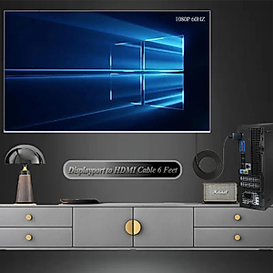 Anbear Display Port to HDMI Cable, Gold Plated Displayport to HDMI Cable 6 Feet(Male to Male) for DisplayPort Enabled Desktops and Laptops to Connect to HDMI Displays (1 Pack)