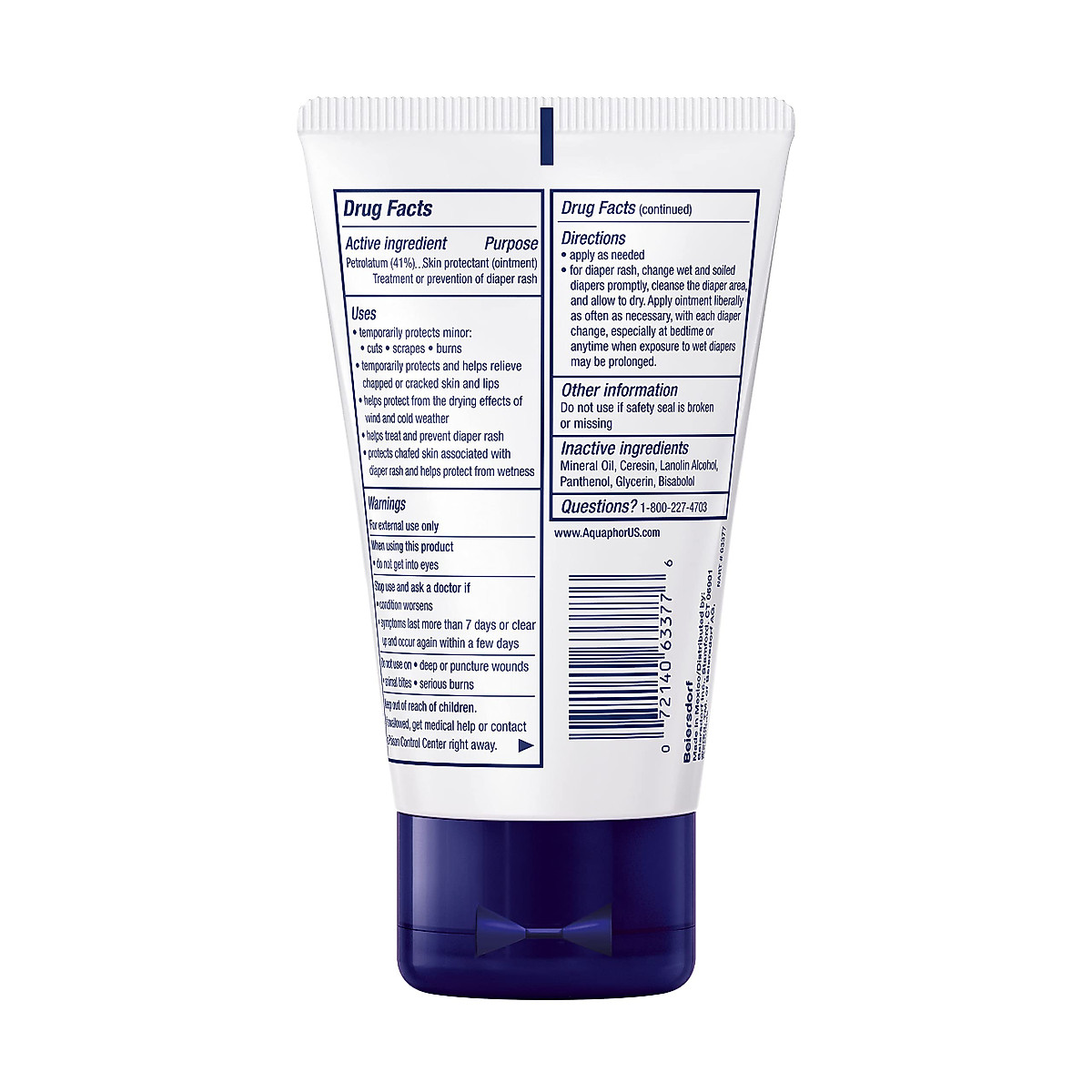 Aquaphor Baby Healing Ointment, Advanced Therapy for Chapped Cheeks and Diaper Rash, 3 Ounce (Pack of 3)