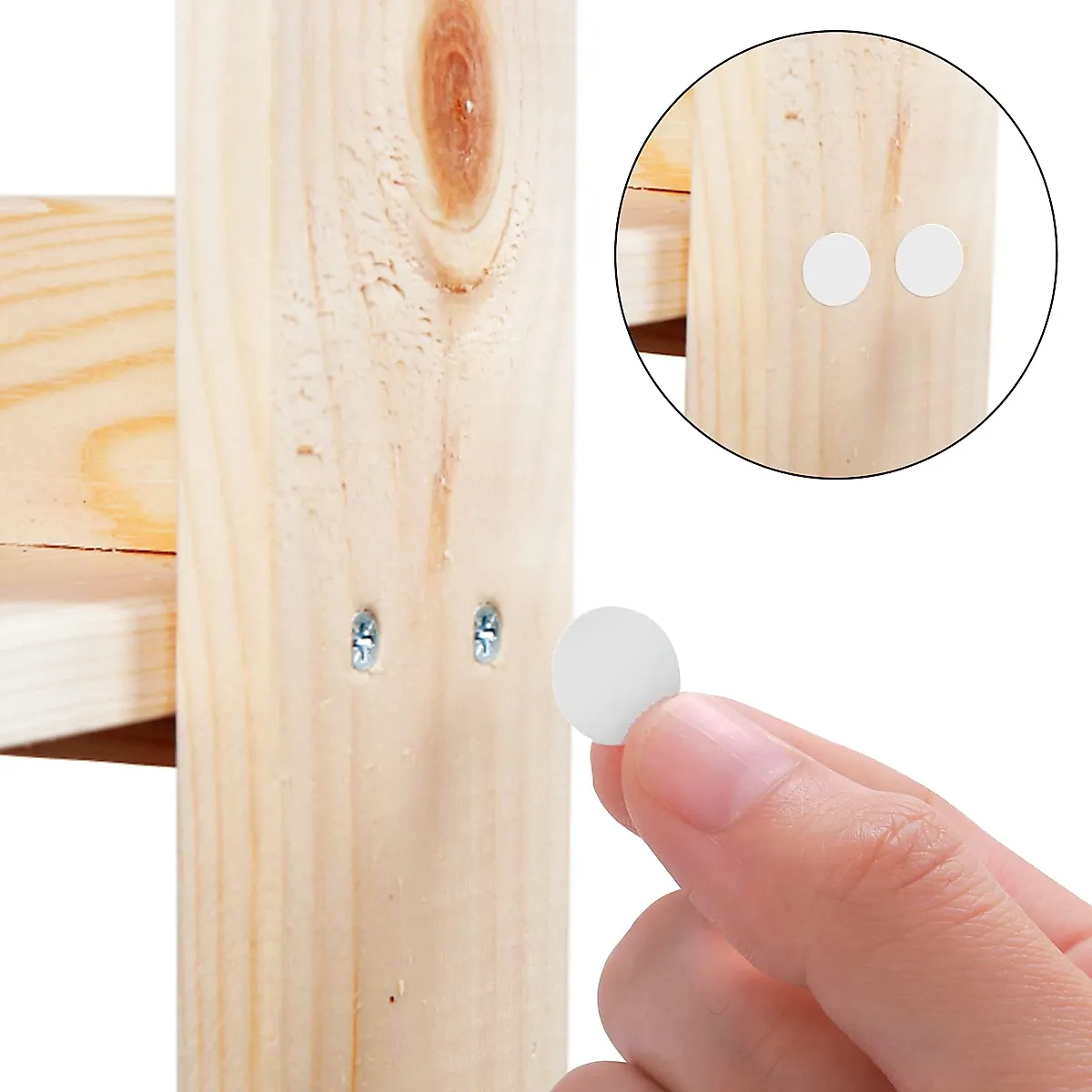 Grevosea 560 Pieces Screw Hole Stickers, 4 Sheets Self Adhesive Furniture Screw Cover Stickers White Cabinet Hole Covers Stickers Waterproof PVC Screw Covers for Wall Cabinets Desk Screws(12mm)