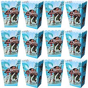 30 PCS Moana Party Popcorn Boxes, Moana Party Favor Boxes Candy Popcorn Boxes for Birthday Party Supplies