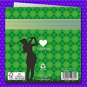 Cult Kitty Birthday Golfing Tips - Funny Golf Birthday Card for Men - Thick, Premium Birthday Card for Men, Great Golf or Golfer Card with Colourful Envelope
