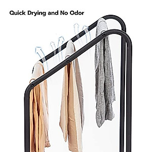 HOOBRO Freestanding Towel-Rack, 3 Tier Blanket Rack for Living Room, 23.6" L x 14.2" W x 33.9" H, Quilt Blanket Ladder Holder, Drying and Display Rack, Bathroom, Rustic Brown and Black BF63LB01