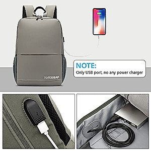 TOTEXISAP Business Travel Laptop Backpack for Men Women 15.6 Inch Laptop Slim Waterproof Backpack with USB Charging Port