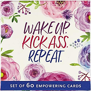 Wake Up Kick Ass Repeat Motivational Card Deck (60 Different Cards)