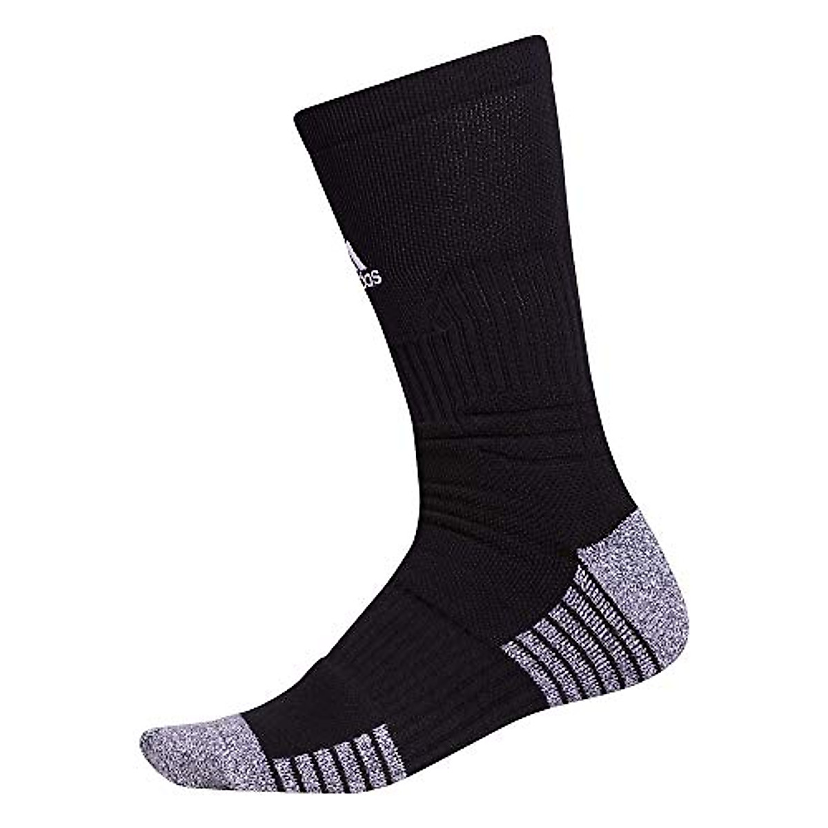 adidas 5-Star Team Cushioned Crew Socks (1-Pair), Black/White, Large