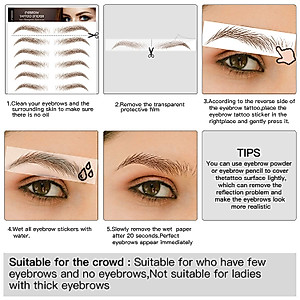 Aresvns Eyebrow Tattoo Sticker 99 Pairs! Fake Eyebrows,Popular Brown Eyebrow Shapes,4D Imitation Eyebrows Waterproof,Eyebrow Transfers Stickers(Only for Women without Eyebrows) Christmas Gift