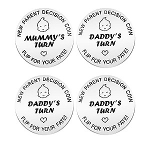 Neatbuddy Decision Making Coin 2PCs Set, Pregnancy Gifts for First Time Moms, New Dad Gifts, New Moms Gifts for Women,New Baby Gift for New Parents to Be Birthday Gift