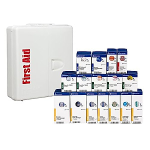 First Aid Only 1000-FAE-0103 50-Person SmartCompliance OSHA First Aid Kit for Businesses, Large Plastic First Aid Cabinet with Medications, 245 Pieces