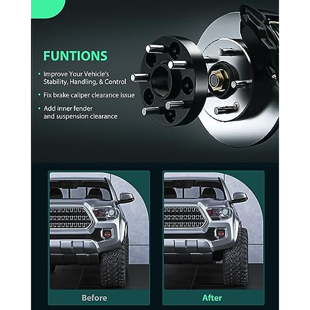 SCITOO 4X 8x170 2 inch Wheel Spacers 8x170mm 8 Lug 14x1.5 Studs 130mm Compatible with for F-250 for F-350 Super Duty